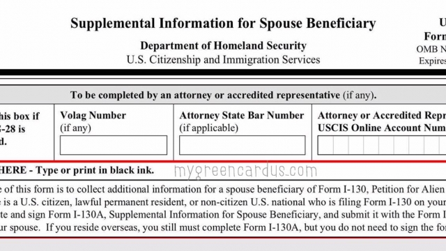 ตัวอย่าง การกรอก I-130A